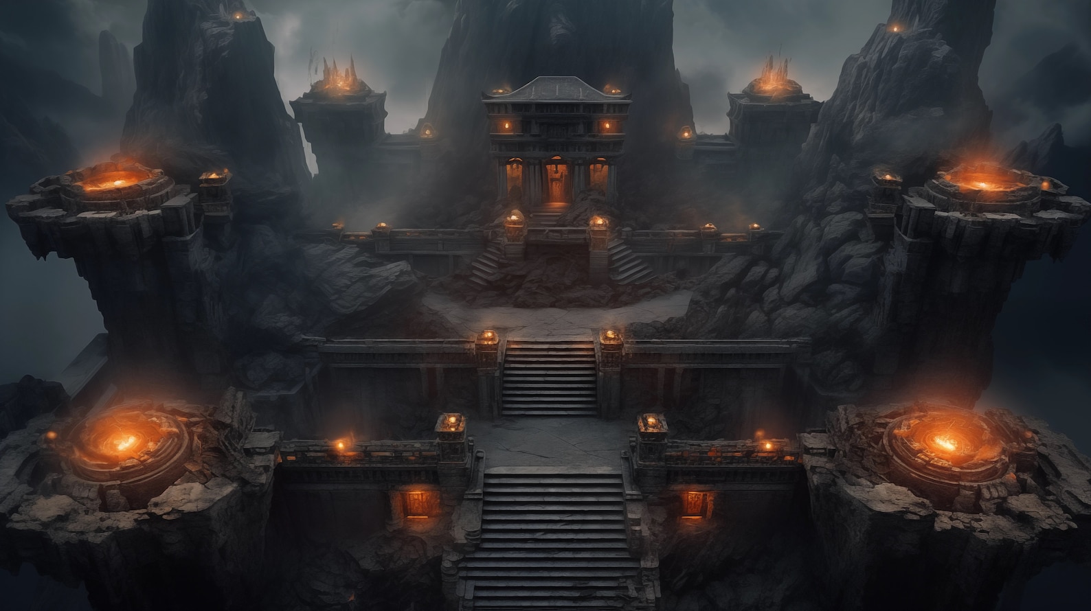 12 "black Ash Temple" Realistic Battle Maps in Stunning 4K, Perfect for ...