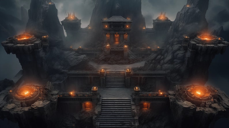 12 "black Ash Temple" Realistic Sci-fi Battle Maps in Stunning 4K ...