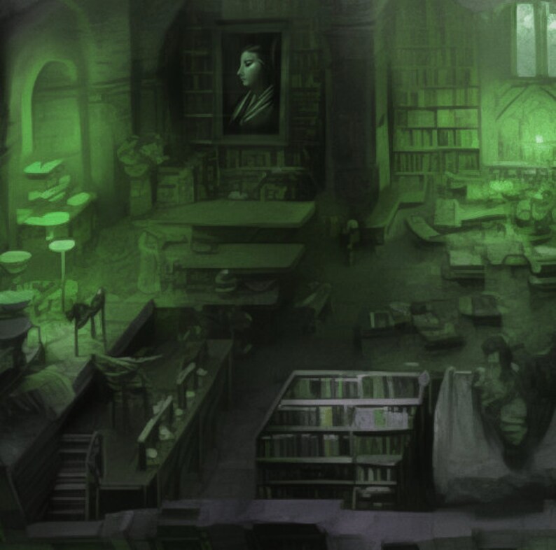 LARGE "emerald Library" Realistic 4K Battle Map With Over 13 Rooms to ...