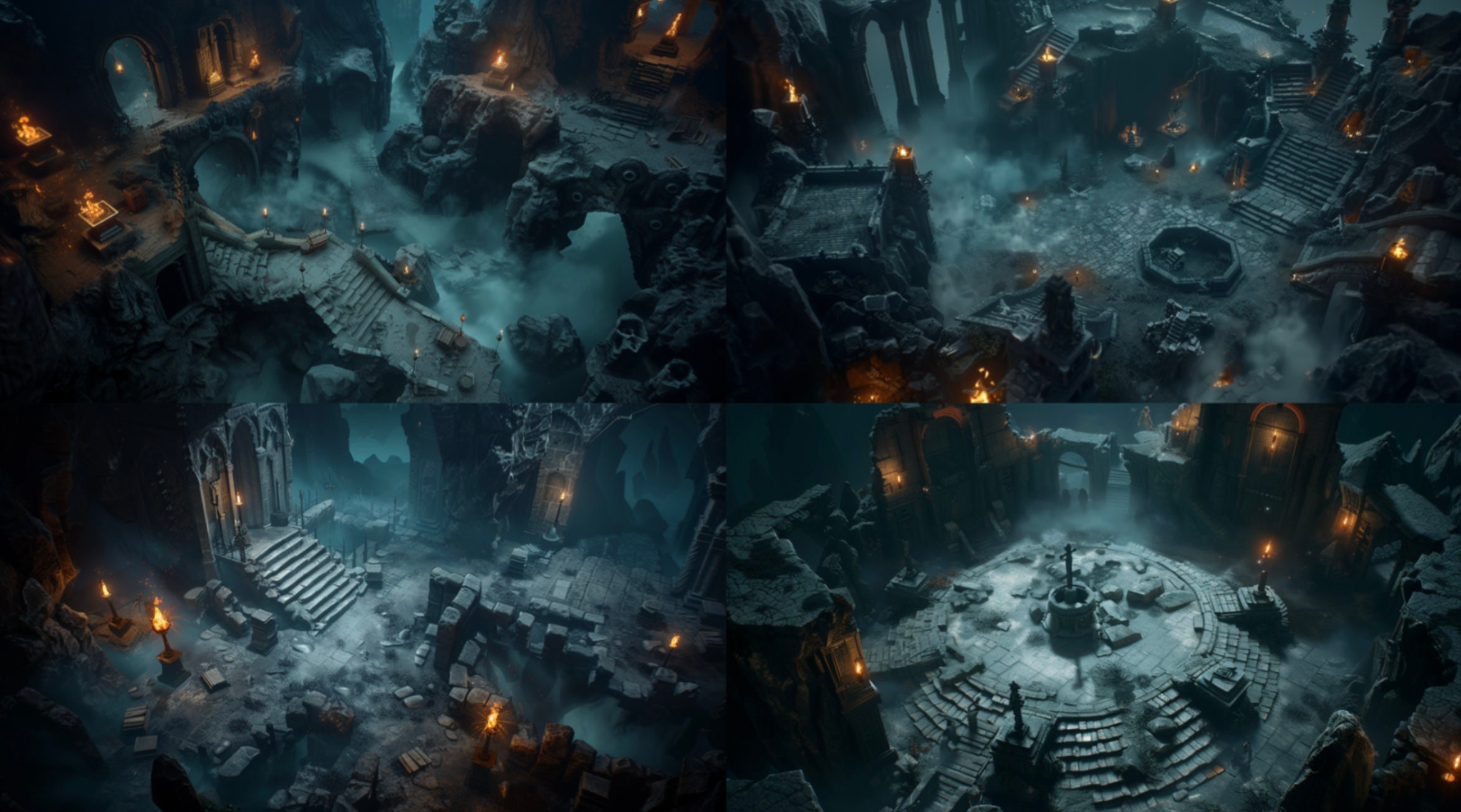 4 REMASTERED "ruins of Willowdale" Realistic 4K Battle Maps for D&D ...