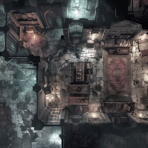 5 "mausoleum" Realistic Hex Battle Maps in Stunning 4K + 1 ANIMATED Map ...