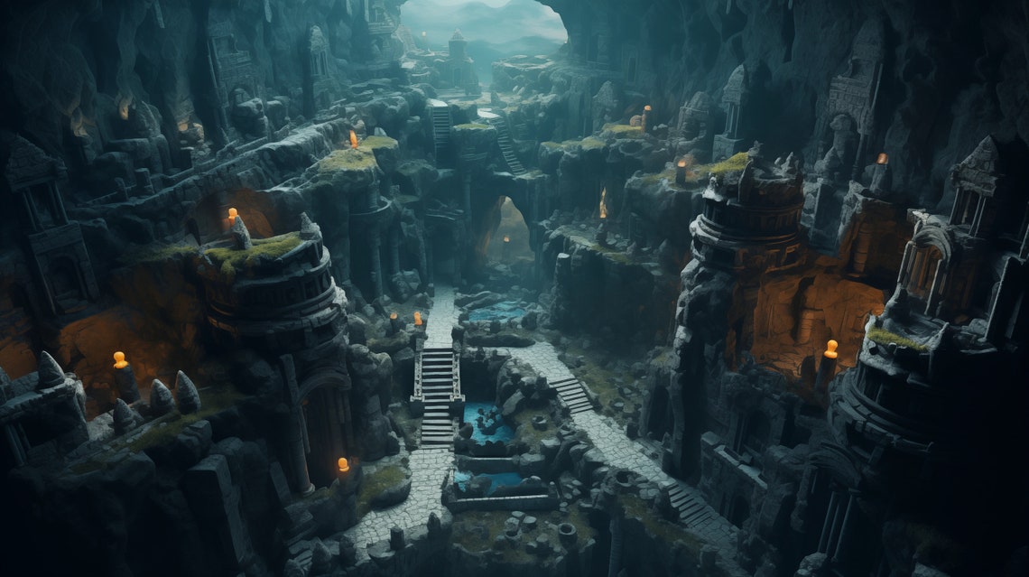 5 "lost Caverns" Realistic Battle Maps in Stunning 4K, Perfect for Dnd ...