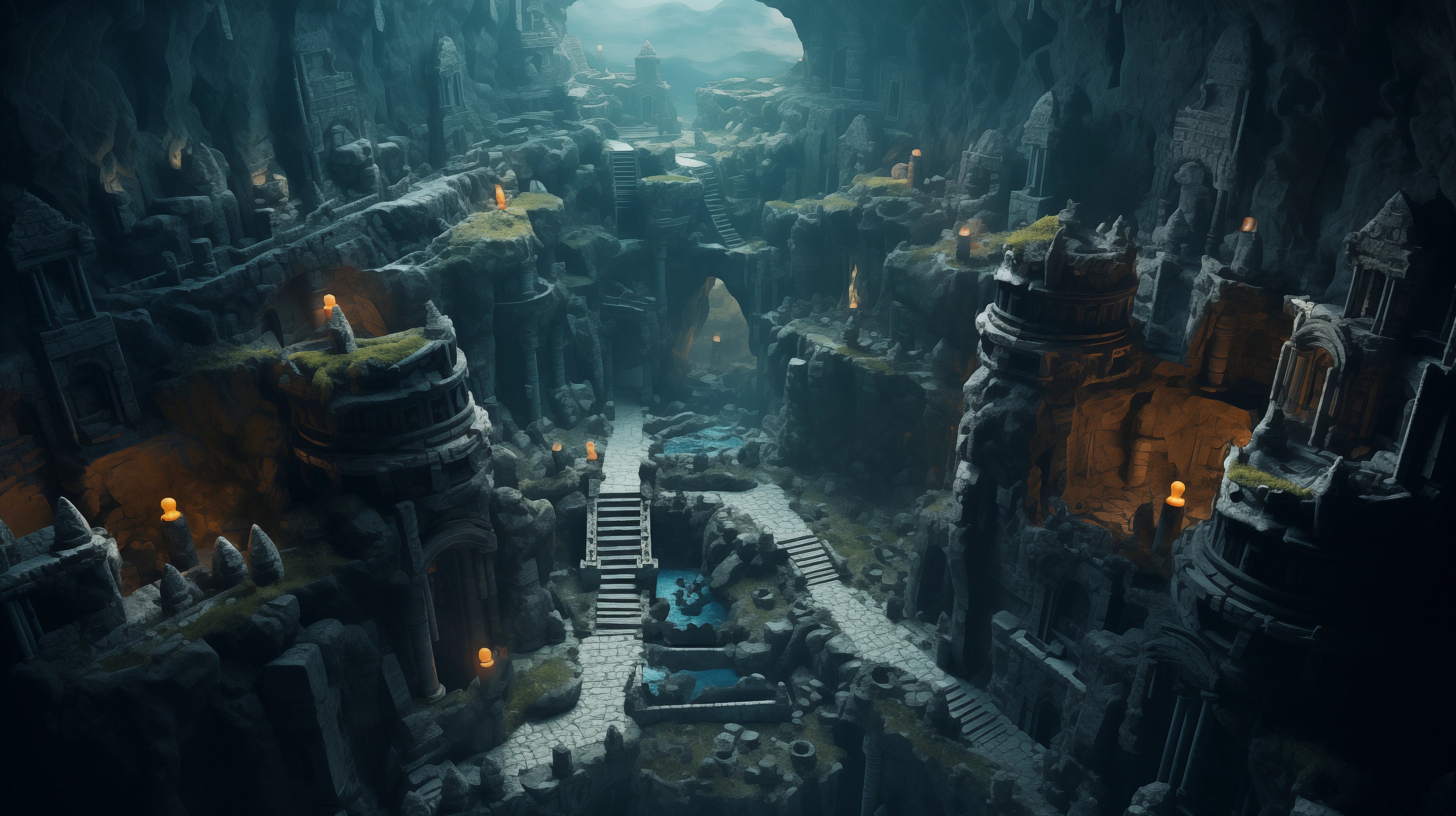5 "lost Caverns" Realistic Battle Maps in Stunning 4K, Perfect for Dnd ...