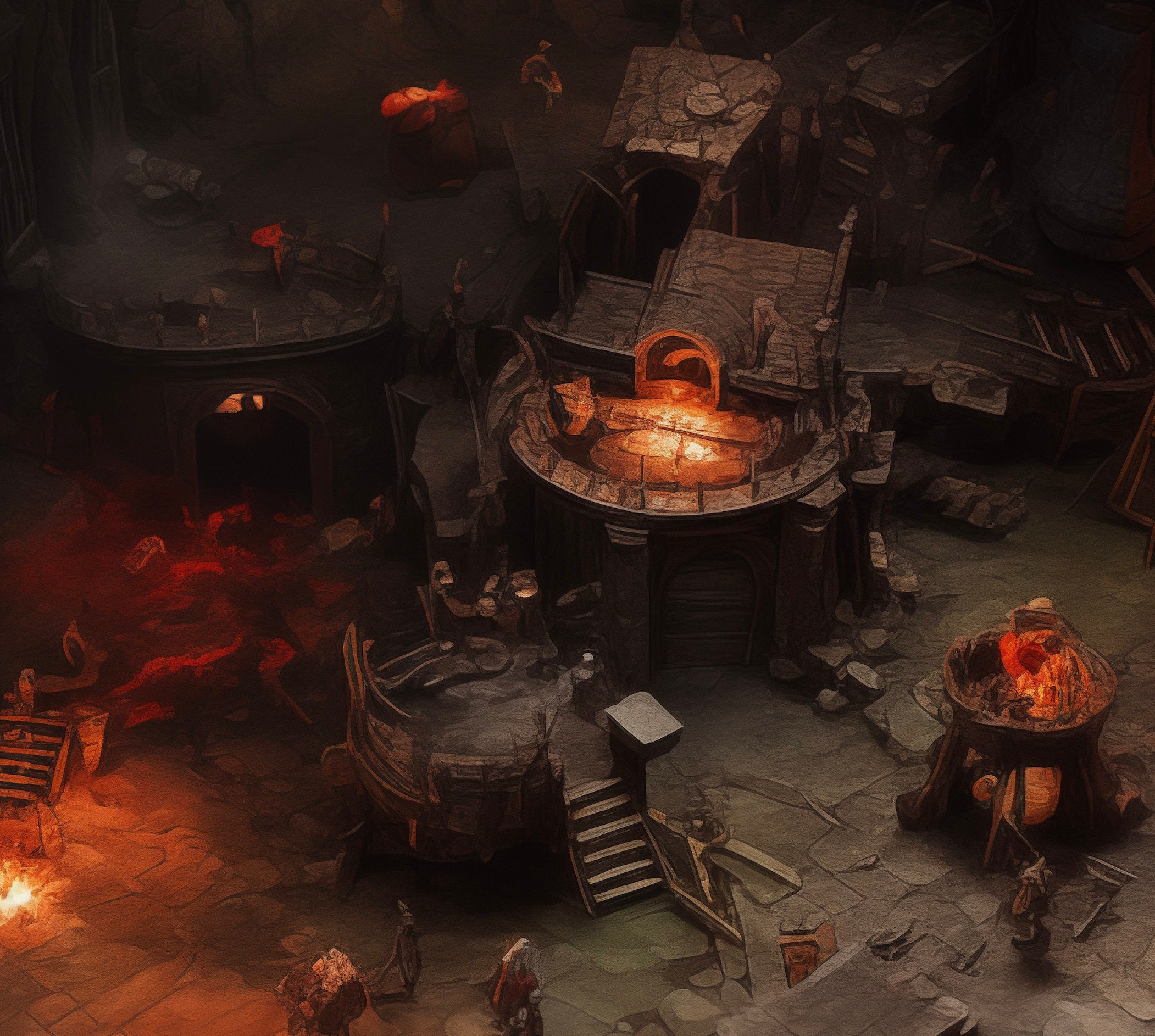 4 ANIMATED "flooded Dungeon" Realistic Battle Maps in Stunning High ...