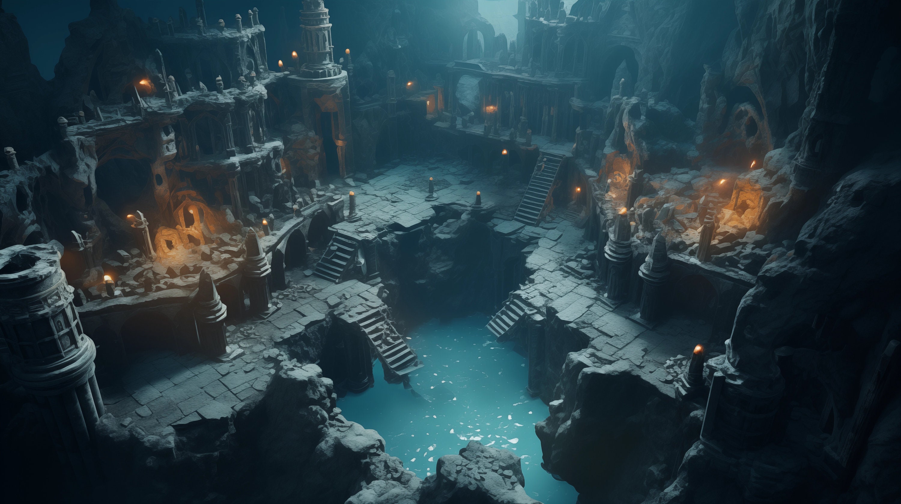 5 "lost Caverns" Realistic Battle Maps in Stunning 4K, Perfect for Dnd ...