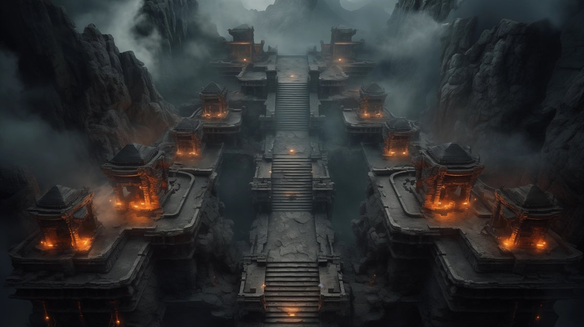 12 "black Ash Temple" Realistic Battle Maps in Stunning 4K, Perfect for ...