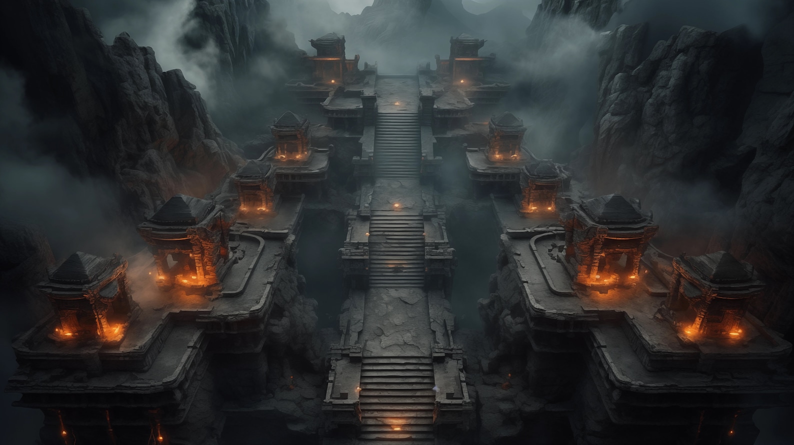 12 "black Ash Temple" Realistic Battle Maps in Stunning 4K, Perfect for ...