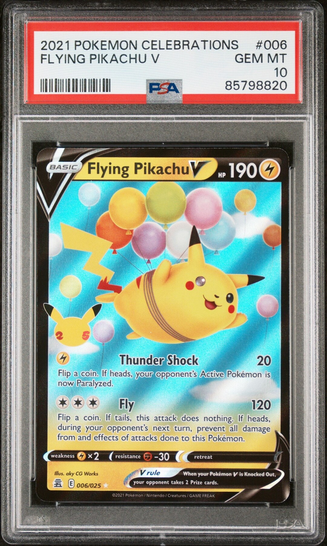 2021 Pokémon Celebrations Flying Pikachu V Gem Mint PSA 10 - Etsy