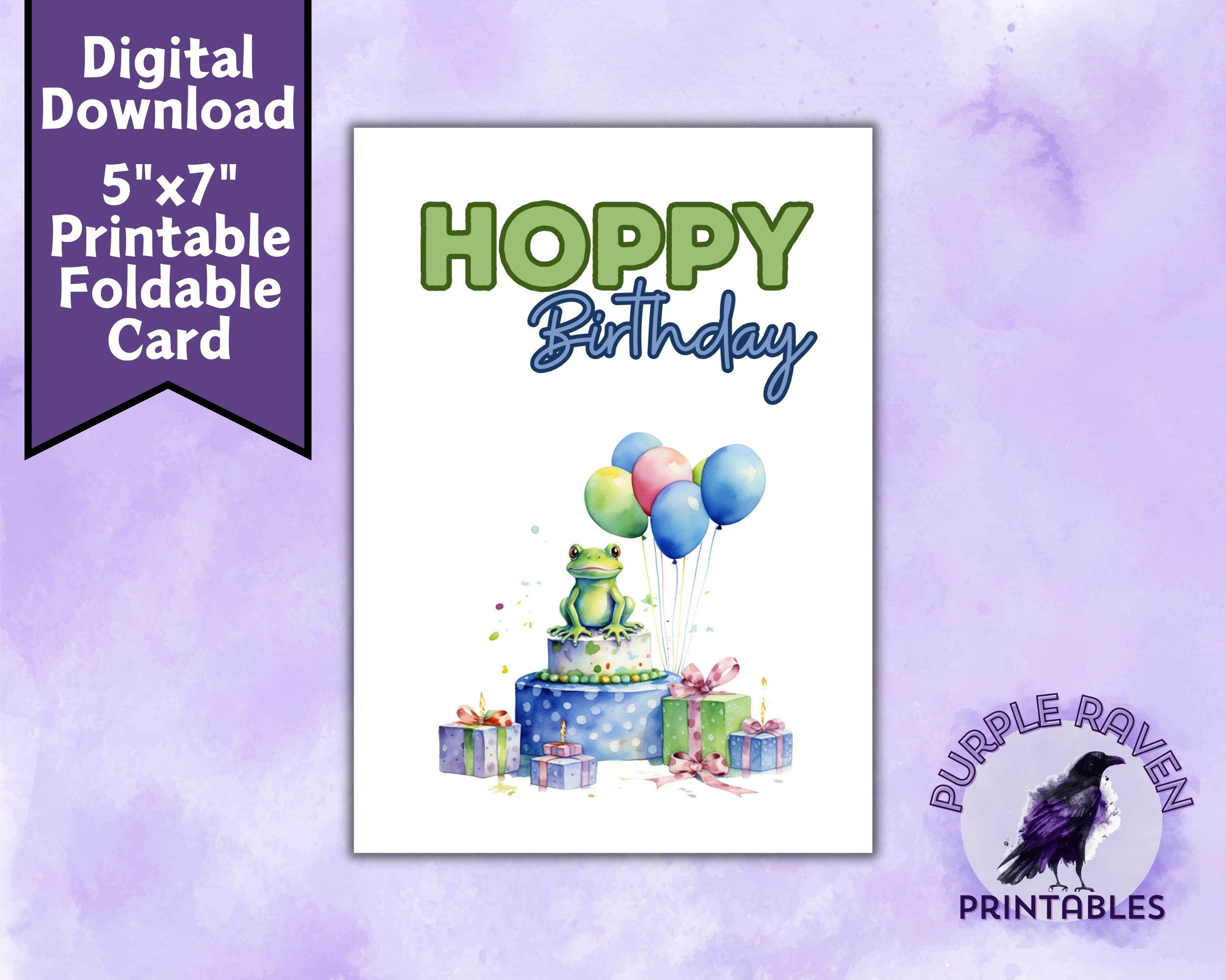 Hoppy Birthday Card, Happy Birthday Card, Digital Download Card ...