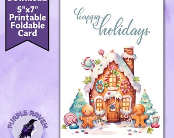 Printable Happy Holidays Card, Digital Card, Digital Download ...