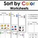 Color Sorting Worksheets preschool, Kindergarten - Etsy