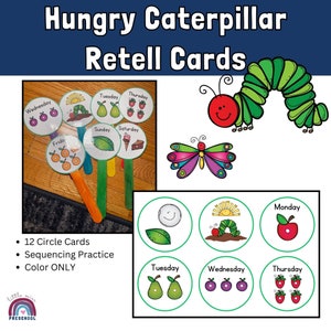 The Very Hungry Caterpillar Retell Cards - Etsy