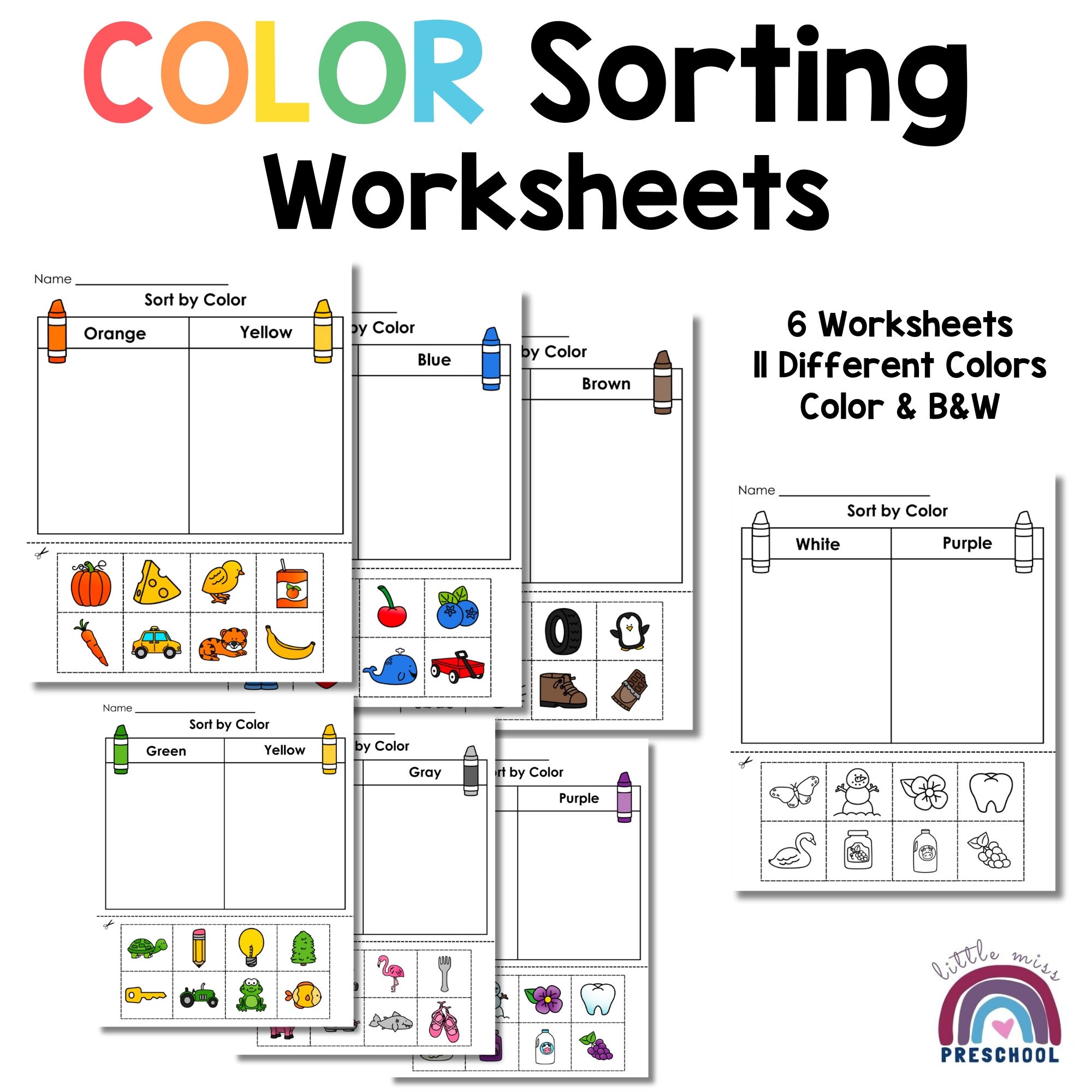 Color Activity and Center BUNDLE 7 in 1 preschool, Pre-k, Kinder - Etsy