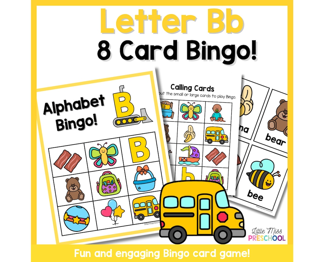 Letter Bb Bingo! Small Group Game or Center | 8 Cards (preschool, Pre-k ...