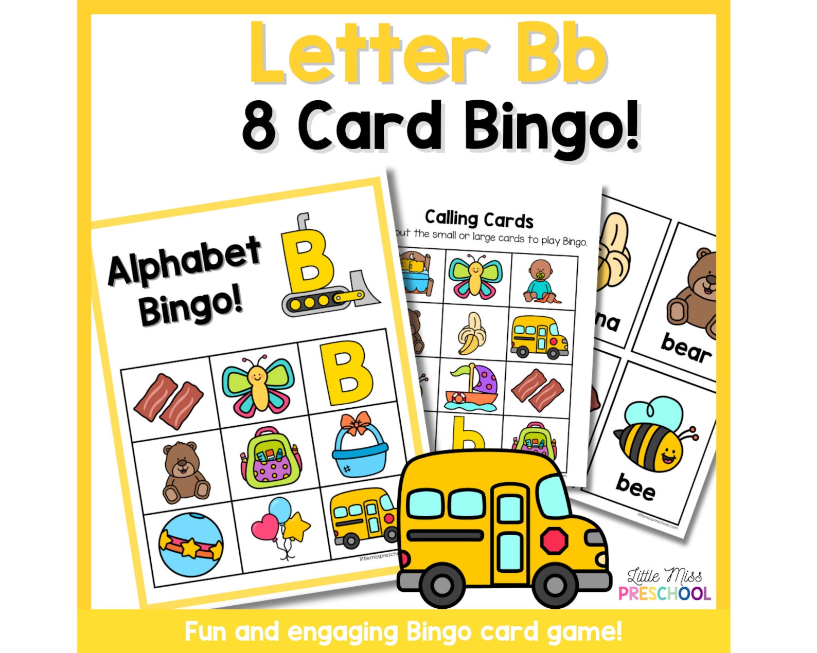 Letter Bb Bingo! Small Group Game or Center | 8 Cards (preschool, Pre-k ...
