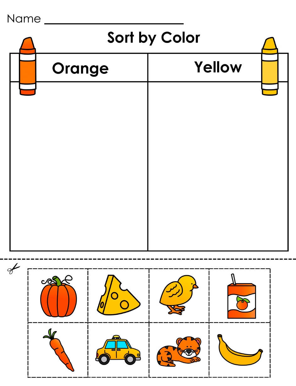 Color Sorting Worksheets (preschool, Kindergarten) - Etsy