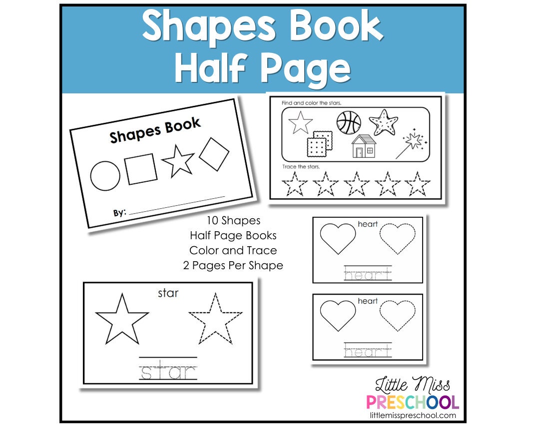 Preschool Shapes Book half Page - Etsy