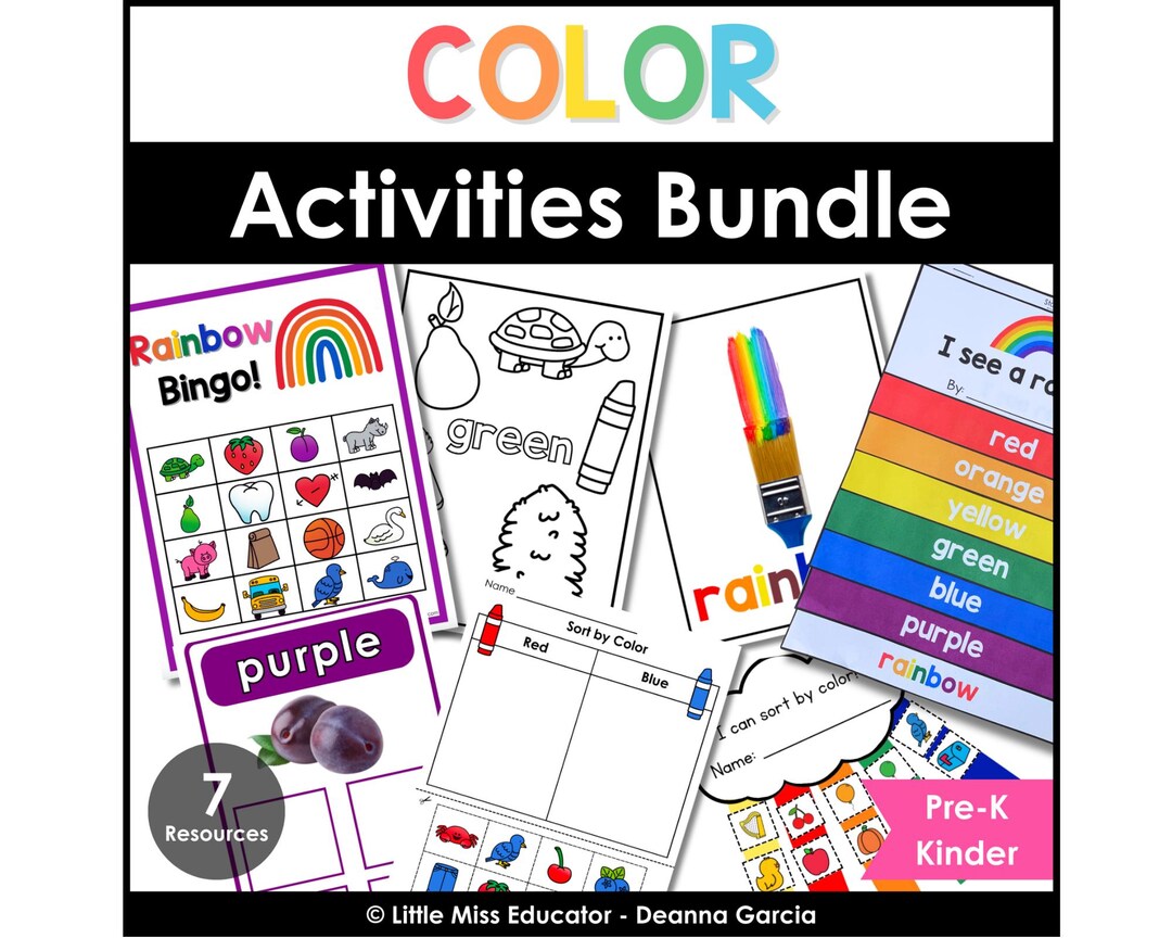 Color Sorting Craft Rainbow Name Posters Worksheets Flipbook Prek ...