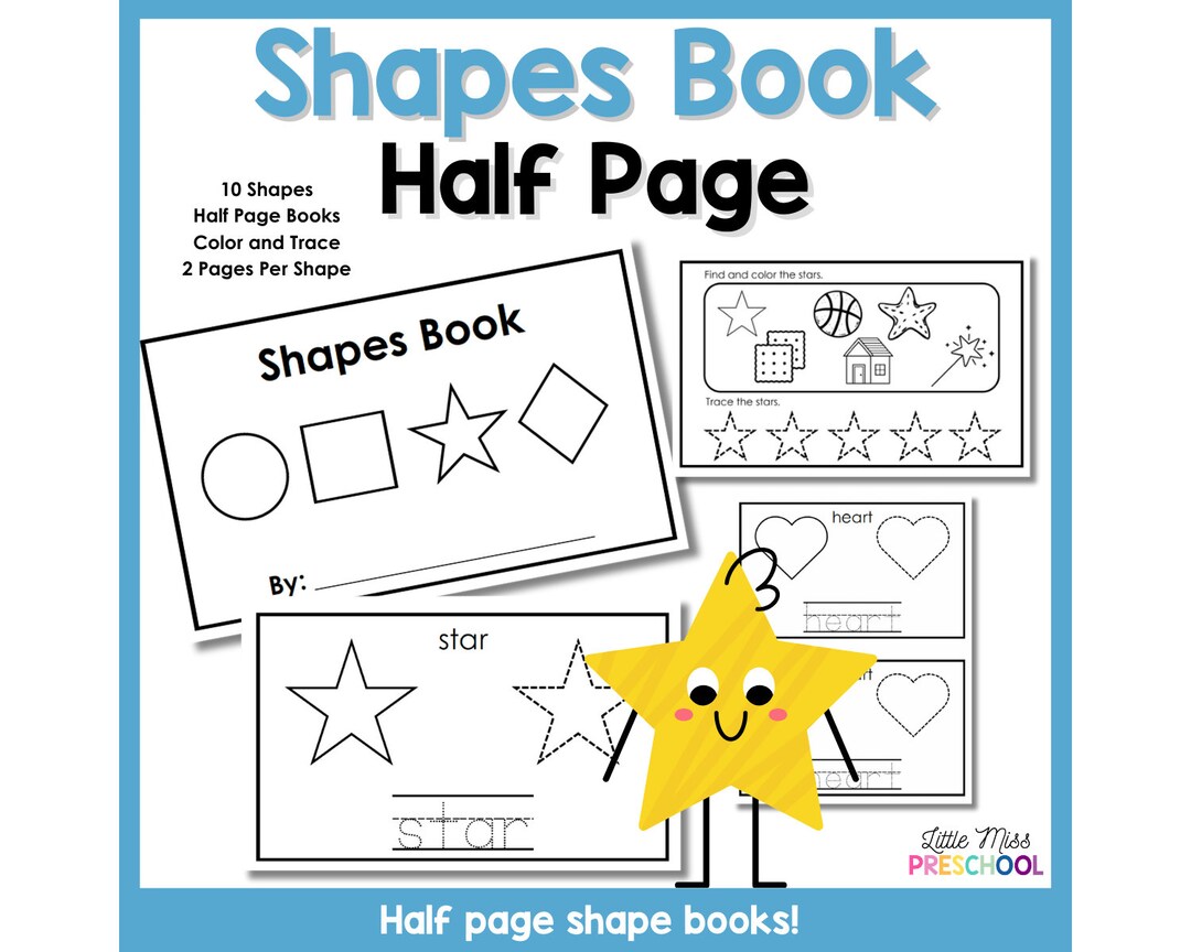 Preschool Shapes Book (half Page) - Etsy