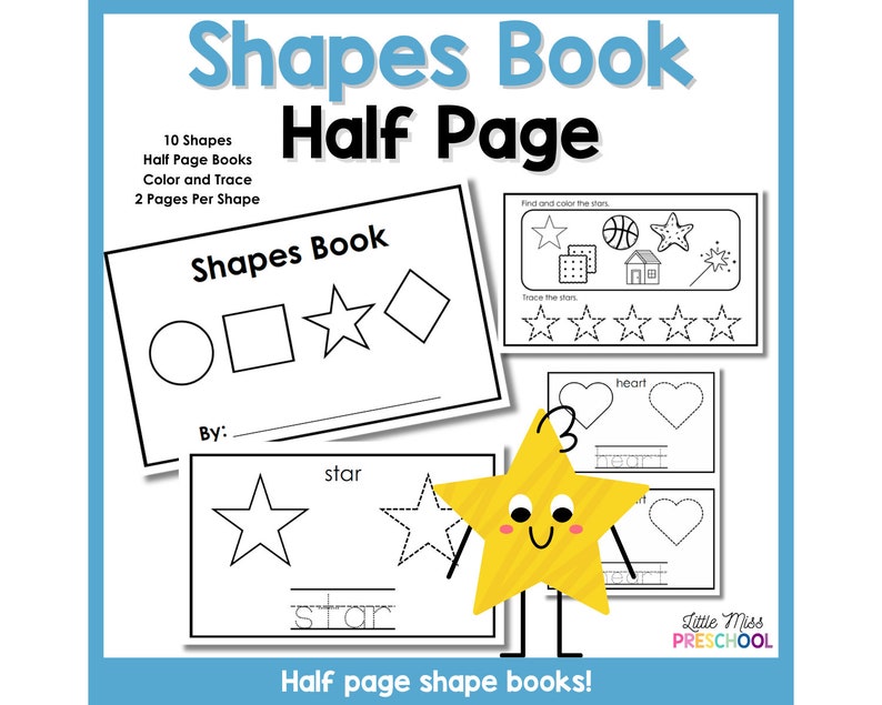 Preschool Shapes Book (half Page) - Etsy