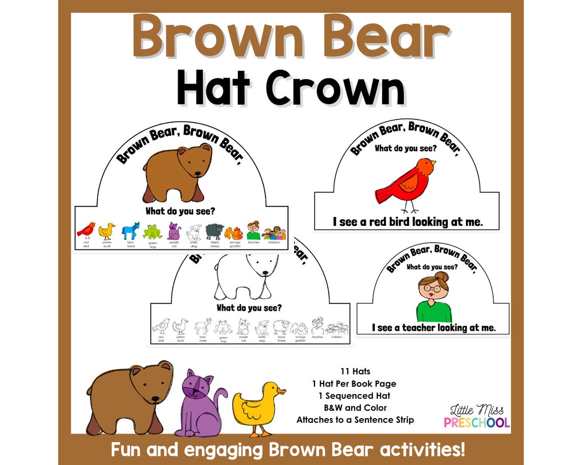 Brown Bear Hats (front Cover Only) - Etsy