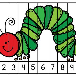 The Very Hungry Caterpillar Number Puzzles - Etsy
