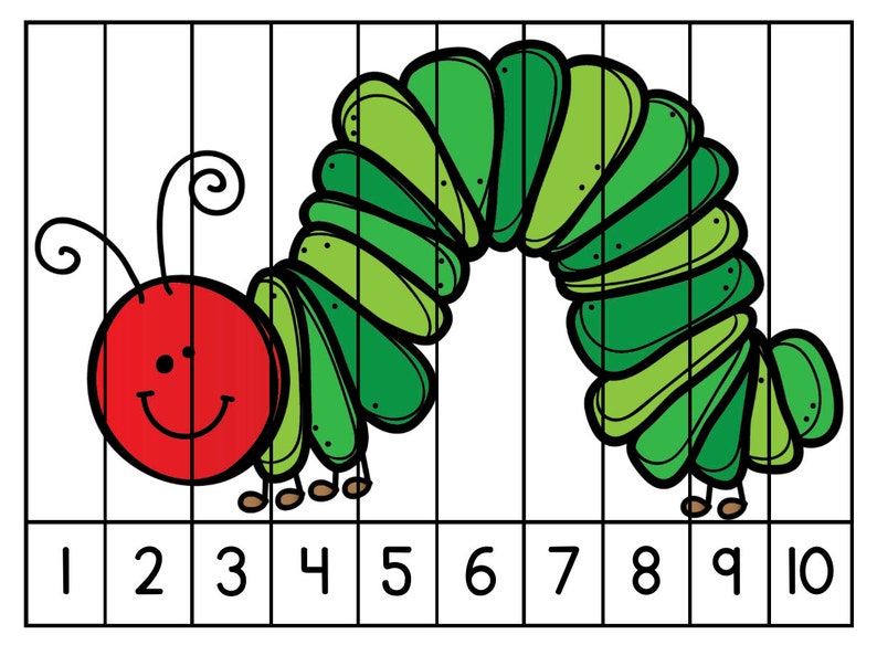 The Very Hungry Caterpillar Number Puzzles - Etsy