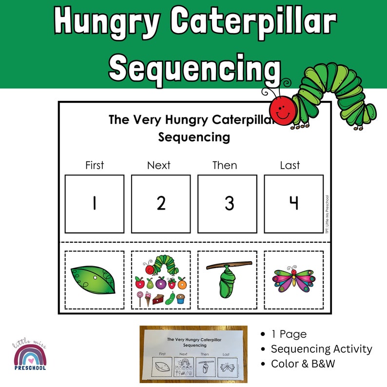 The Very Hungry Caterpillar Sequencing Activity - Etsy