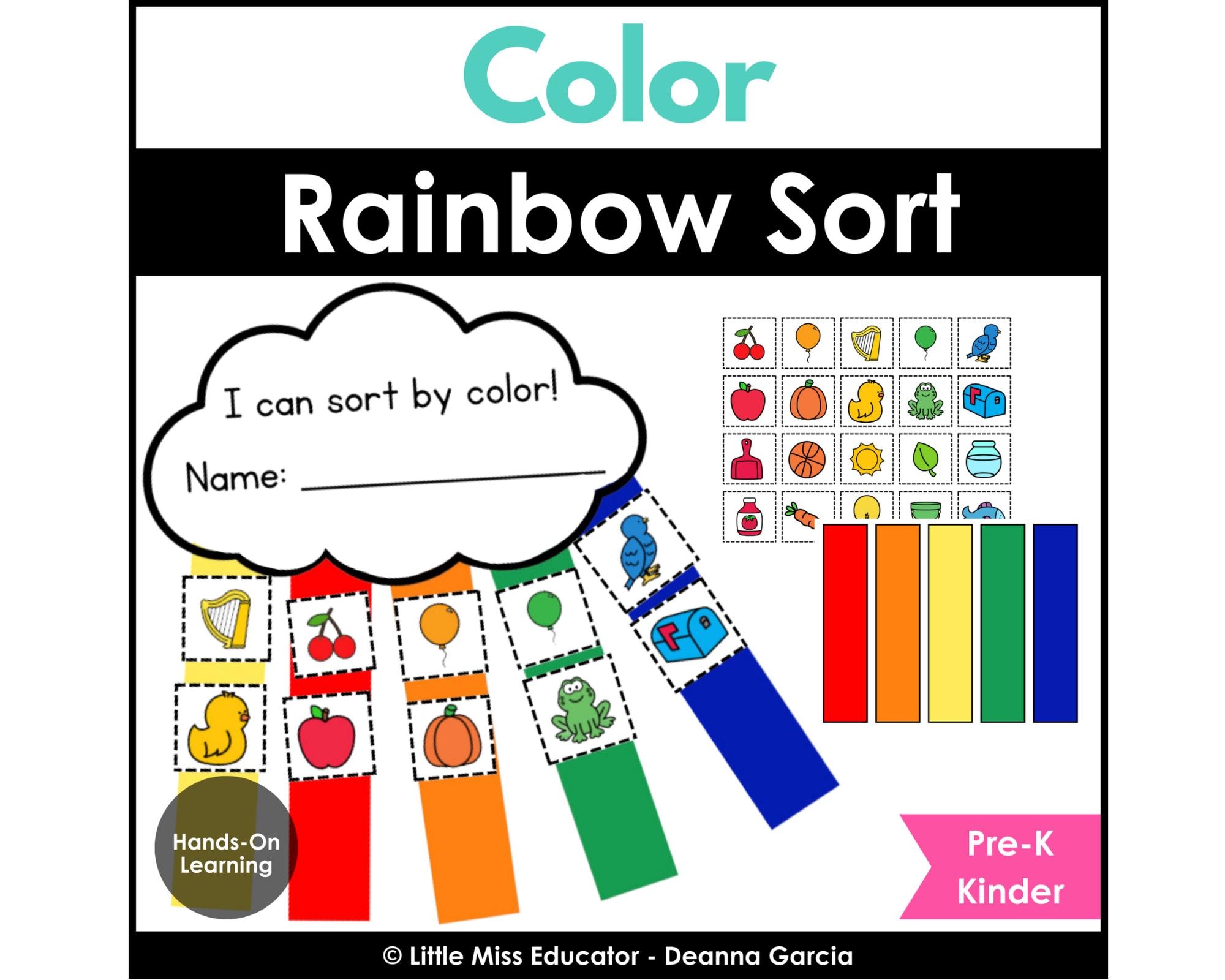 Color Sorting Rainbow Craft | Preschool, Pre-k, Kindergarten - Etsy