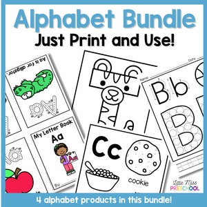 Alphabet Pages BUNDLE - Just Print and Use (pre-k, Preschool, Kinder ...
