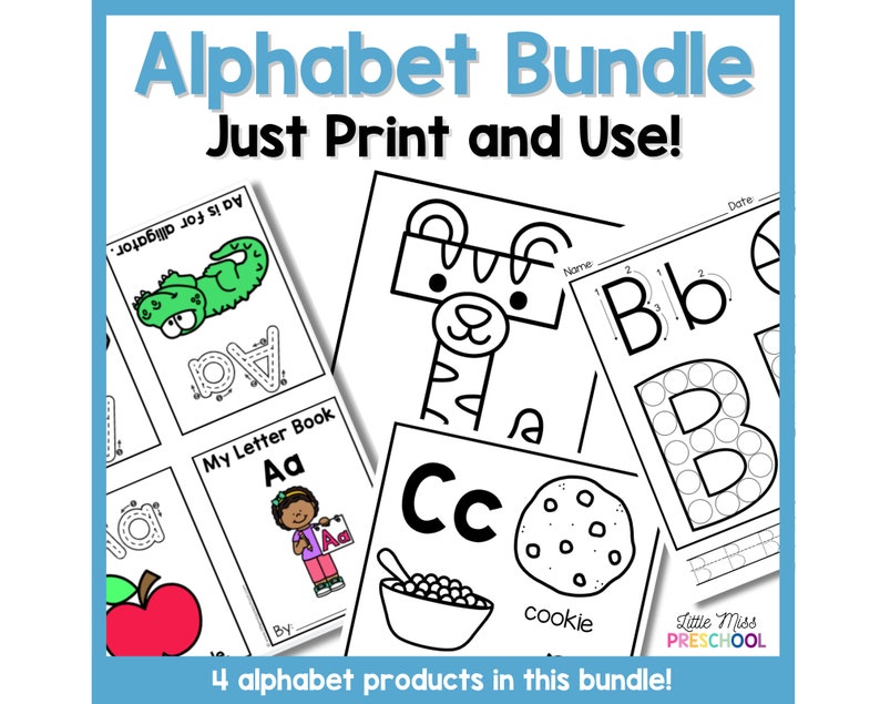 Alphabet Pages BUNDLE - Just Print and Use (pre-k, Preschool, Kinder ...