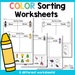 Color Sorting Worksheets (preschool, Kindergarten) - Etsy