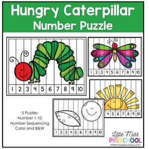 The Very Hungry Caterpillar Number Puzzles - Etsy