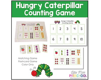 Hungry Caterpillar Preschool Counting Worksheet, Toddler Learning ...