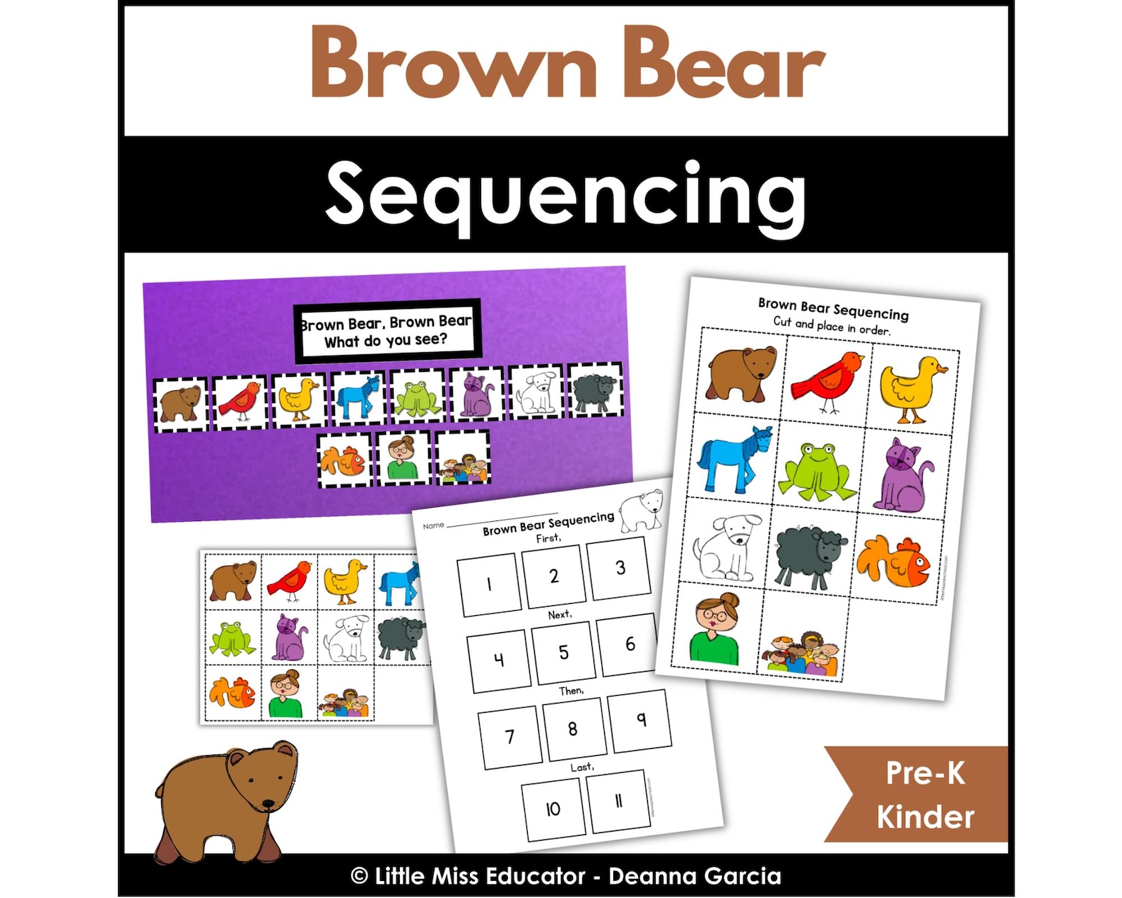 Brown Bear Activities Sequencing Activity Story Retell Craft Worksheet ...