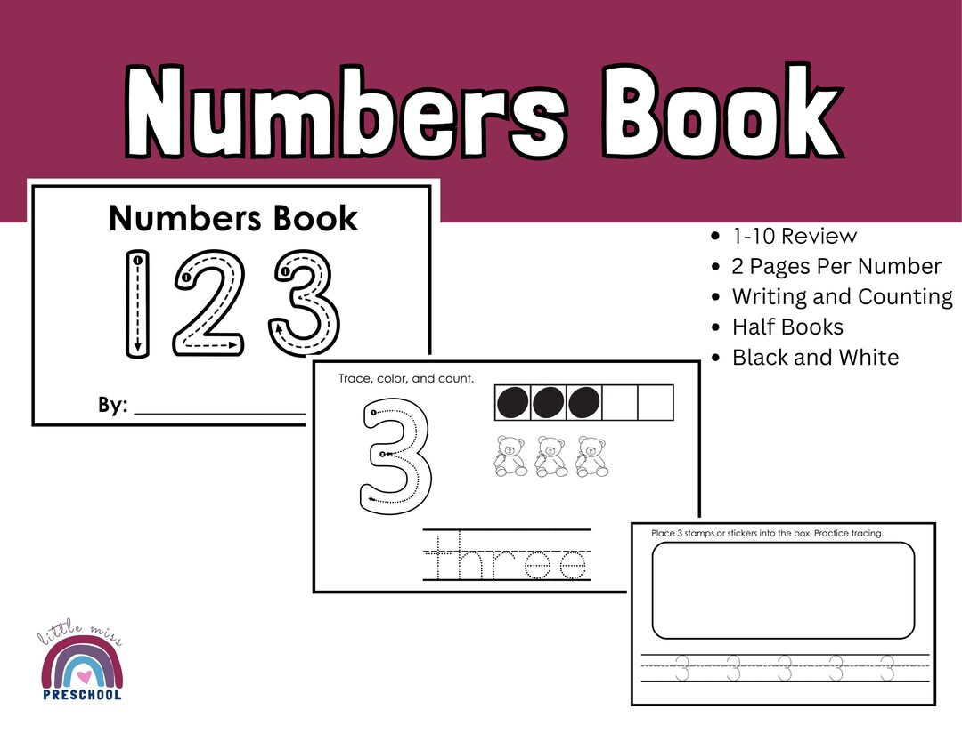Numbers Book 1-10 - Etsy