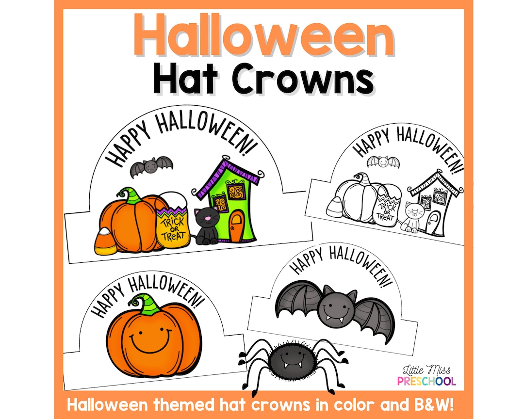 Halloween Hat Crowns (preschool, Pre-k, & Kinder) - Etsy