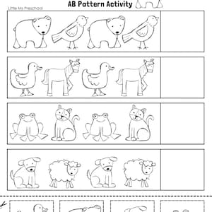 Brown Bear Pattern Worksheets (4 Different Patterns) - Etsy
