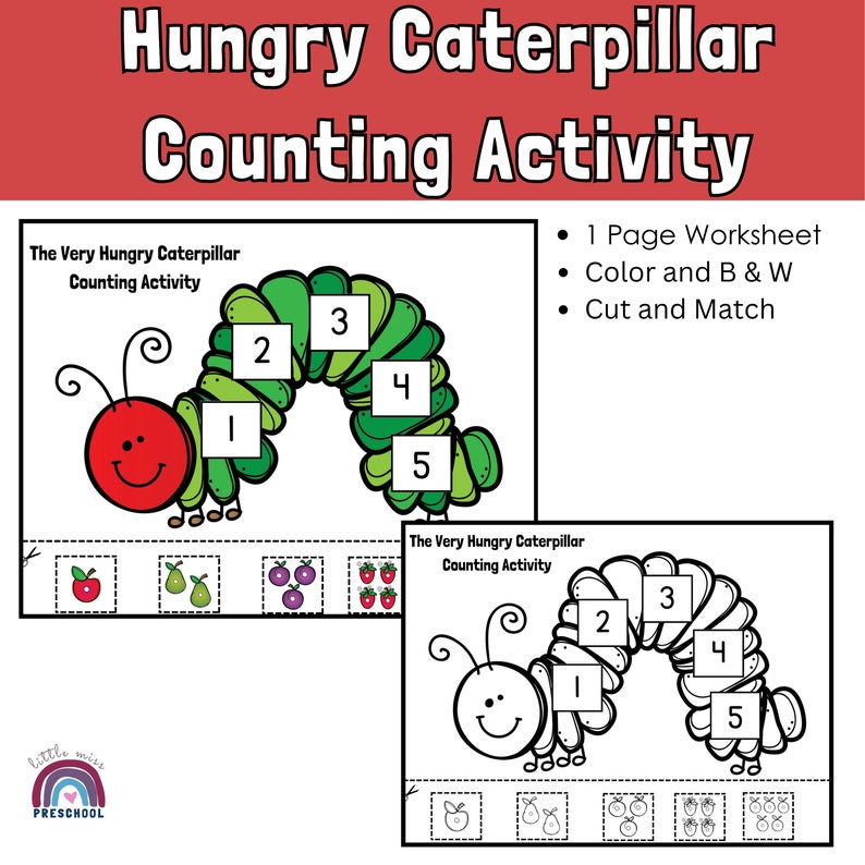 The Very Hungry Caterpillar Counting Activity - Etsy