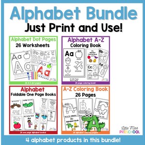 Alphabet Pages BUNDLE - Just Print and Use (pre-k, Preschool, Kinder ...
