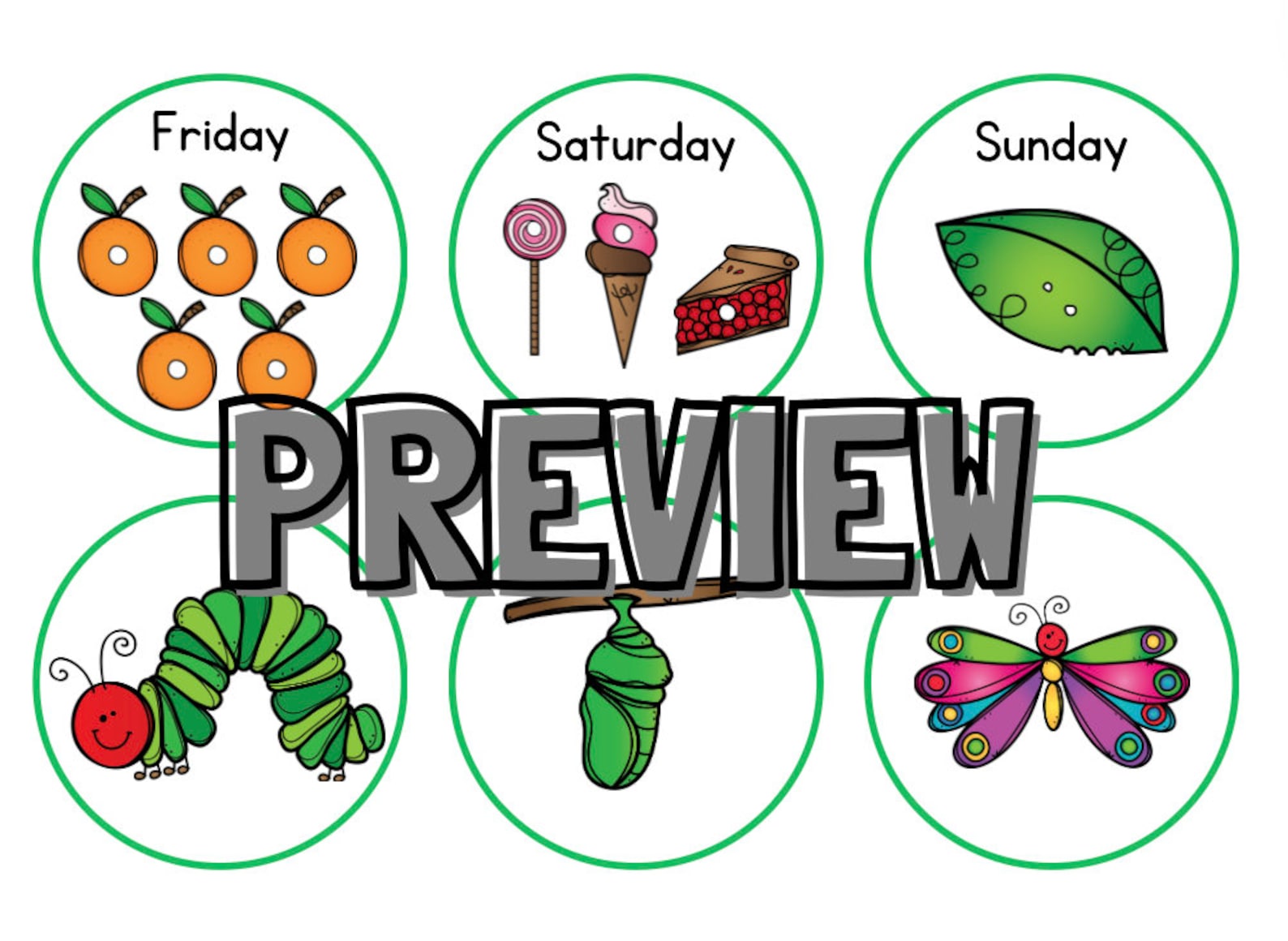 The Very Hungry Caterpillar Retell Cards - Etsy