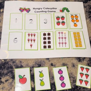 The Very Hungry Caterpillar Counting Game - Etsy
