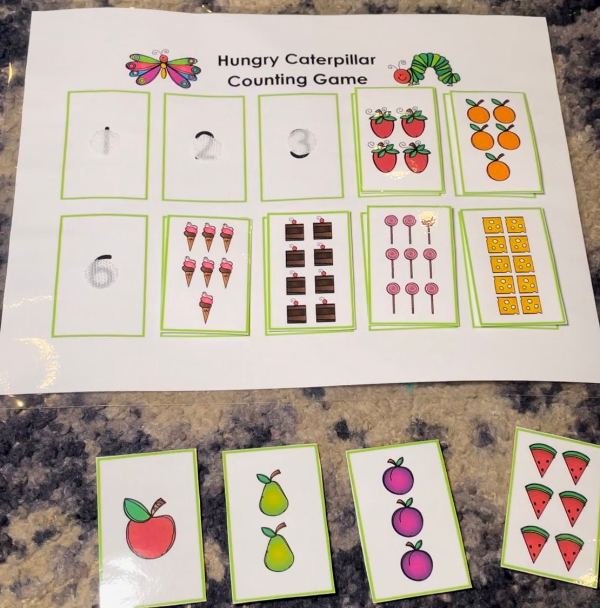 The Very Hungry Caterpillar Counting Game - Etsy