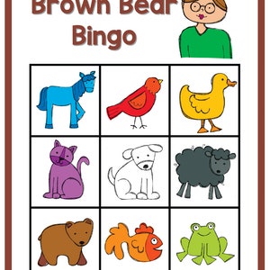 Bingo! or Matching Game and Center | Brown Bear | 10 Cards (preschool ...