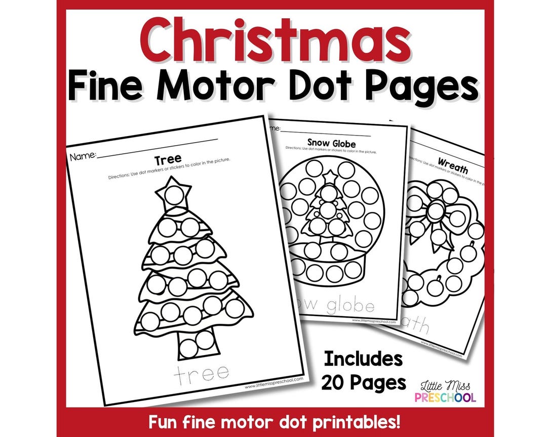 Christmas Dot Craft Printable Pages (preschool, Pre-k, Kinder) - Etsy