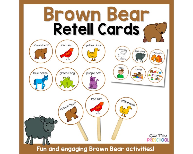 Brown Bear Retell Sequencing Cards (preschool, Pre-k, Kinder) - Etsy