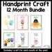 Holiday Hand Print Crafts 12 Month Digital BUNDLE - January to December ...