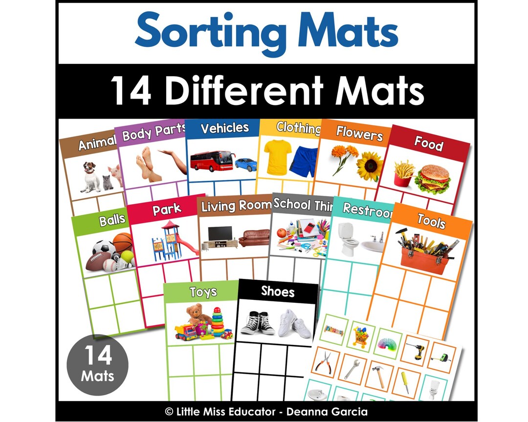 Sorting Mats by Category With Real Images | Speech Therapy, Sped, Pre-k ...