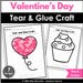 Valentine's Day Tear & Glue Crafts | Preschool, Pre-k, Kinder - Etsy