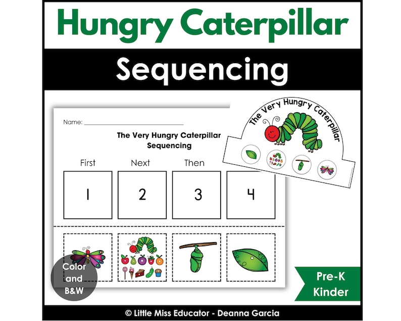 The Hungry Caterpillar Sequencing Activity | Preschool, Pre-k, Kinder ...